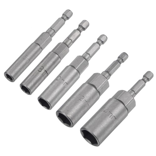 5pcs 1/4" Quick-Change Hex Shank 6/8/10/12/14mm Nut Driver Bit Set No ...