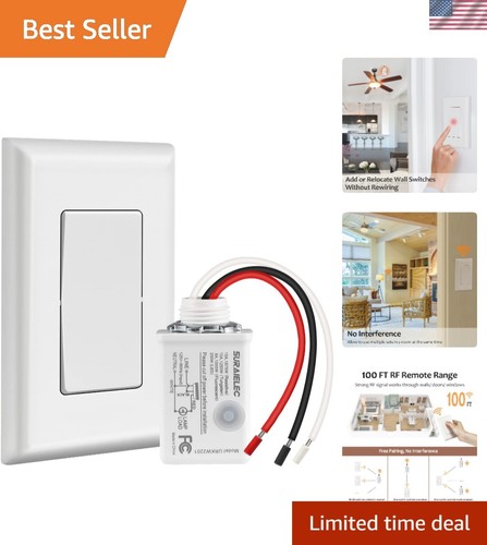 Weatherproof Wireless Light Switch & Receiver – 15A Power for Indoor ...