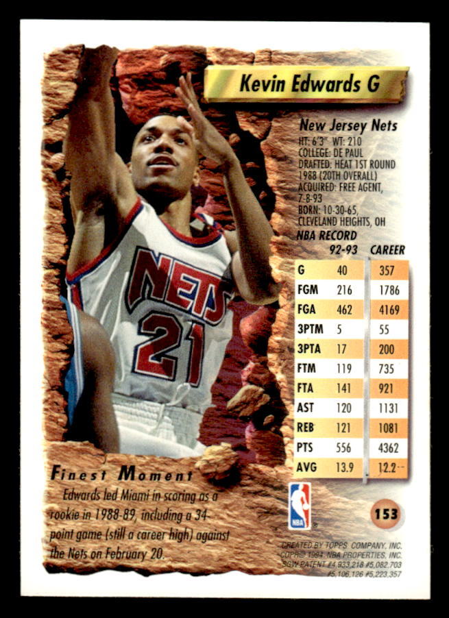 1993-94 Finest #153 Kevin Edwards | eBay