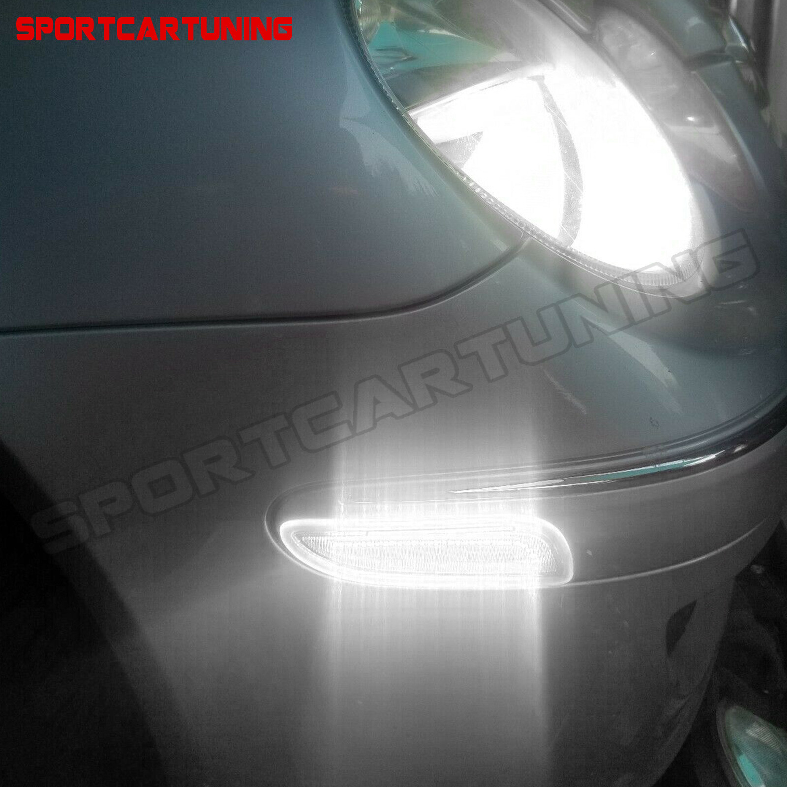 White LED Front Side Marker Light For 03-09 Mercedes-Benz W209 CLK500 ...