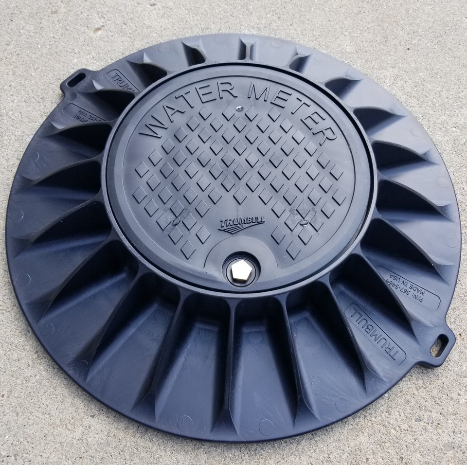 Meter Box Ring and Cover, 12" locking cover with ring for 15"-21" meter ...