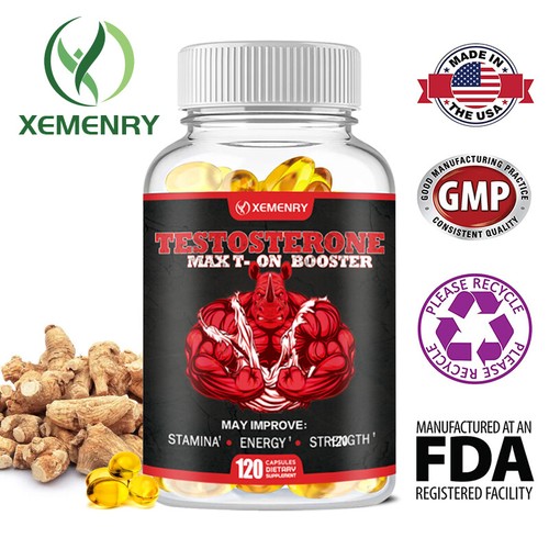 Testosterone Booster - Ginseng,Tribulus, Saw Palmetto, Maca - Energy ...