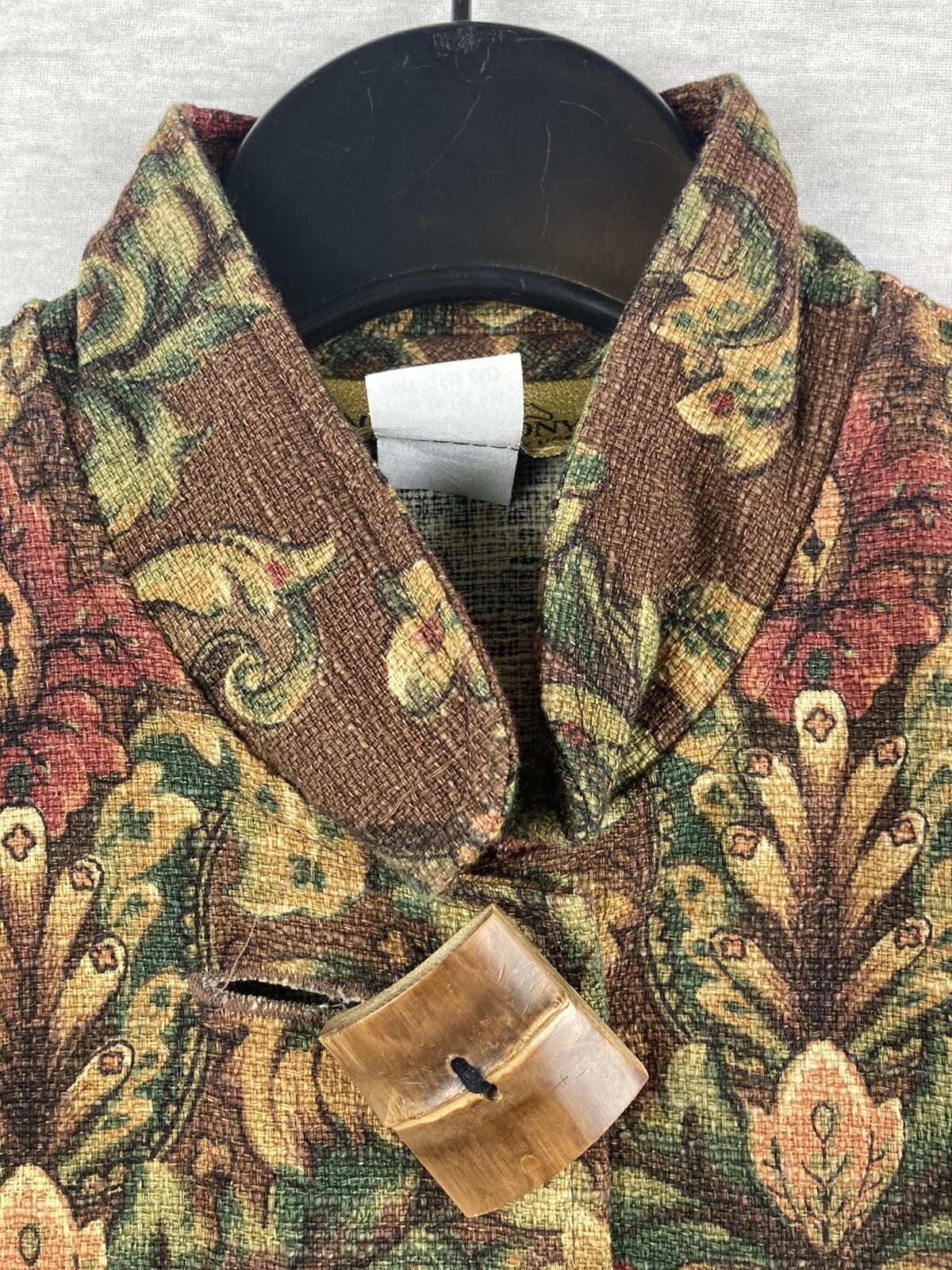 Vintage Painted Pony lLigjtweight Tapestry Jacket Womens S/M Floral 3/4 ...