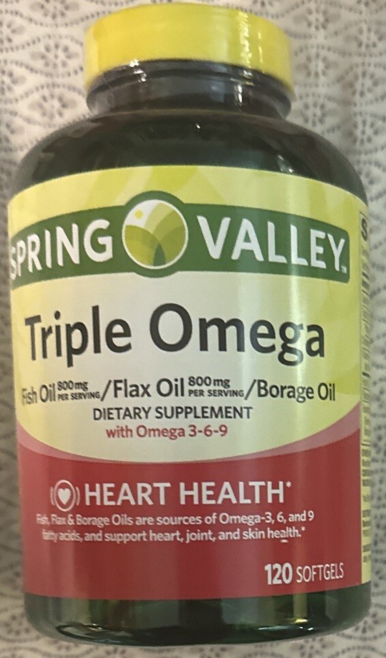 Spring Valley Triple Omega Fish Oil Dietary Supplement Softgels 150 ...