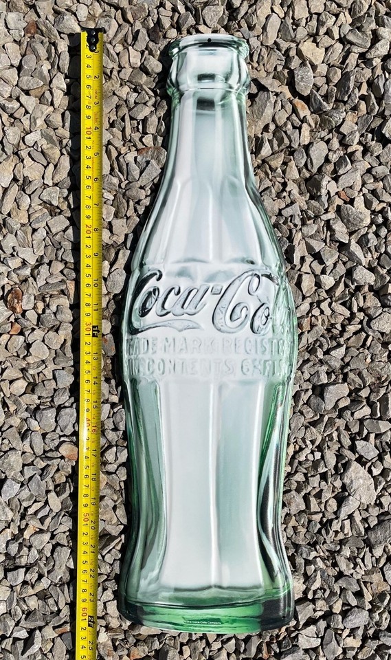 24in Empty Glass Coke Bottle Coca-Cola Die Cut Embossed Hanging Metal ...