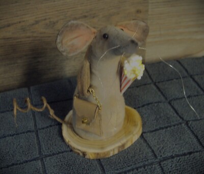 primitive farmhouse folk art country handmade artist mouse doll ooak ...