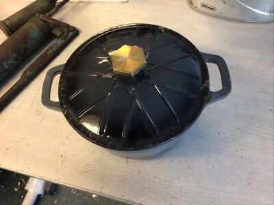 Von Shef Cast Iron Cooking Pot And Lid-grey/black | eBay UK