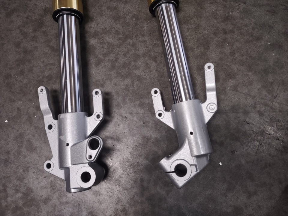 32" Motorcycle Inverted Adjustable Front Fork Suspension Pair for Disc ...