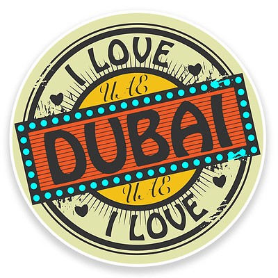 2 x 10cm UAE Dubai Vinyl Sticker Tablet Laptop Car Travel Luggage Tag ...
