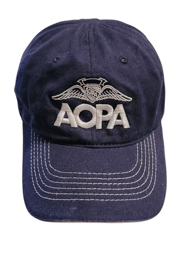 AOPA Hat Men's Adjustable Navy Blue Embroidered Logo Aviation Cap | eBay