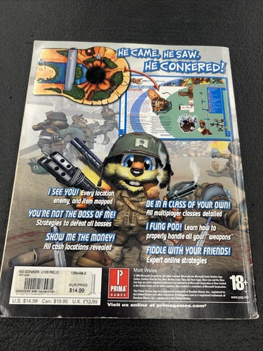 Conker Live & Reloaded Strategy Guide XBOX Rare Prima Games Microsoft ...