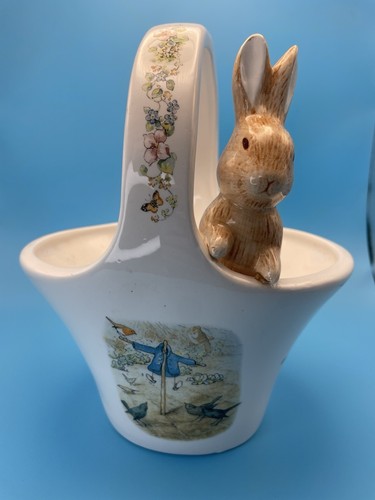 Vintage Peter Rabbit Ceramic Easter Basket Teleflora Gift Beatrix ...