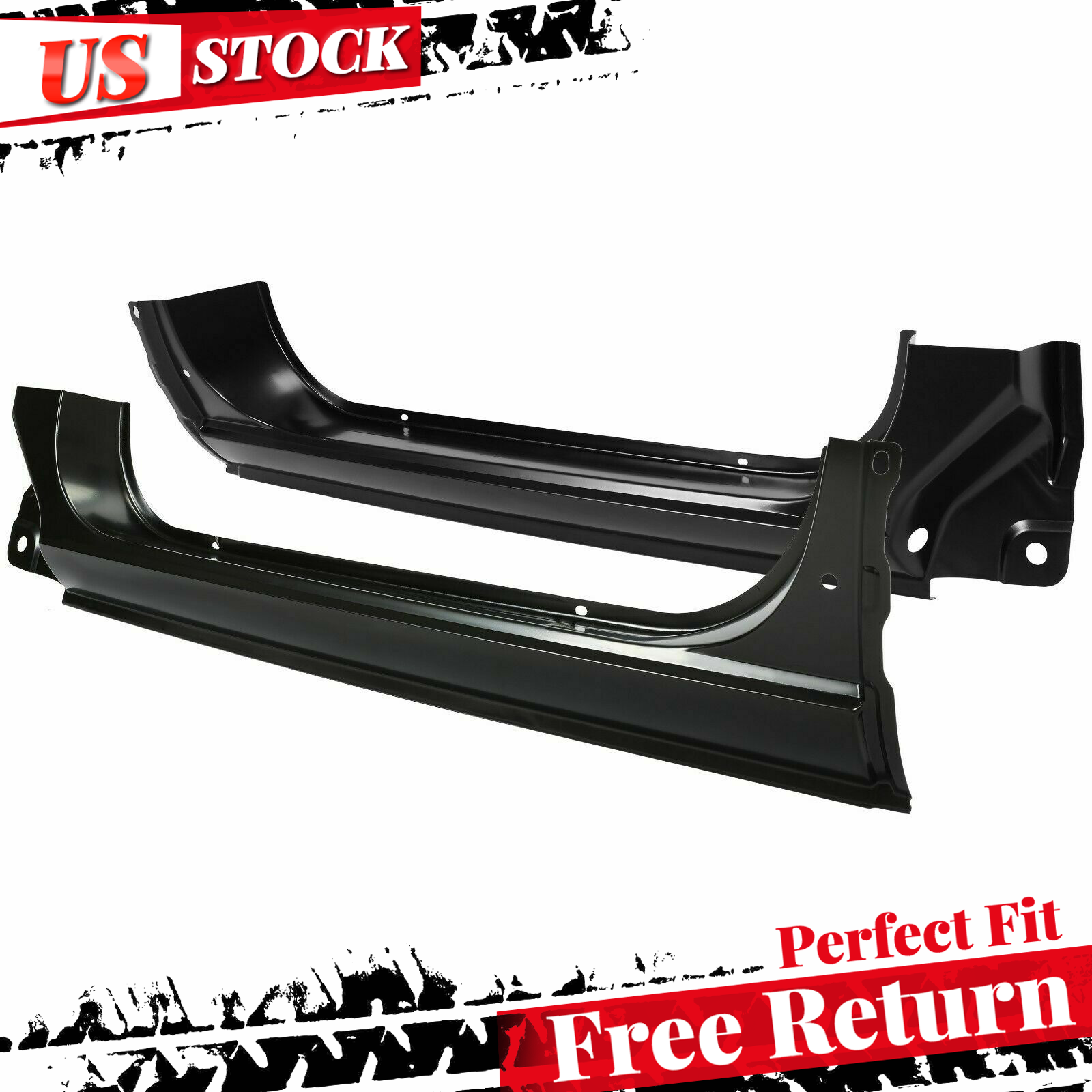 Pair Outer Rocker Panels For 73-87 Chevy GMC C10 C20 K10 K20 73-91 ...