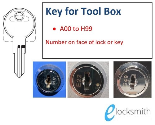 Key to your key code number to Suit HRD Tool Box cut A00-H99 FREE POST ...