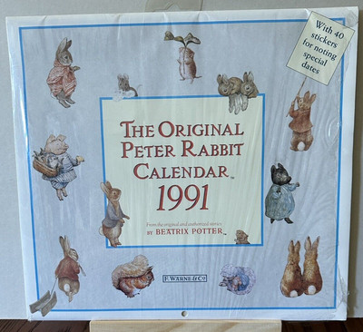 Vintage The Original Peter Rabbit Calendar 1991 Beatrix Potter Classics ...
