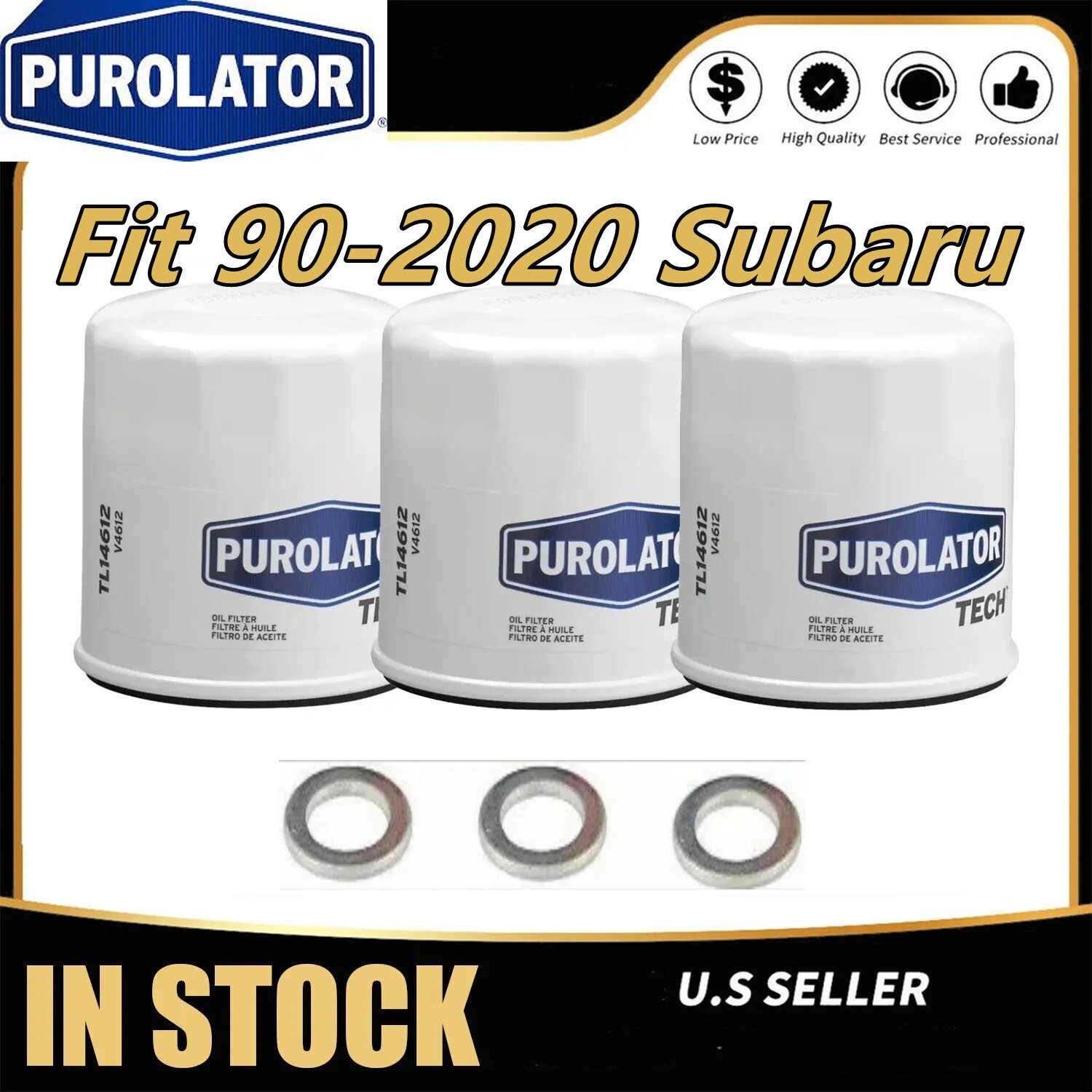 For 90-2020 Subaru Engine Oil Filter & Gasket Set (x3) SOA6351520812 ...