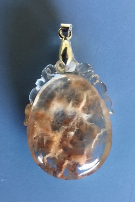 57.6ct 100% Natural Red Rabbit Hair Rutilated Quartz Pendant | eBay ...