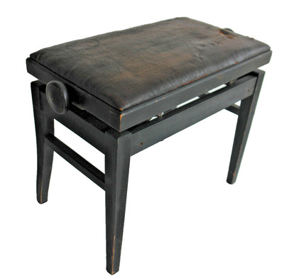 Antique 19th Century Adjustable Artist Piano Bench / Vintage leather ...