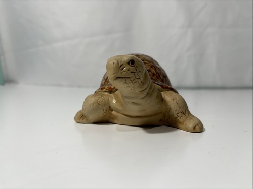 Realistic Ceramic Turtle Tortoise Figurine Glazed Shell, Art Decor ...