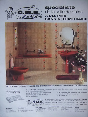 PUBLICITÉ 1979 GME SANITAIRE SPÉCIALISTE DE LA SALLE DE BAINS ET DE LA ...