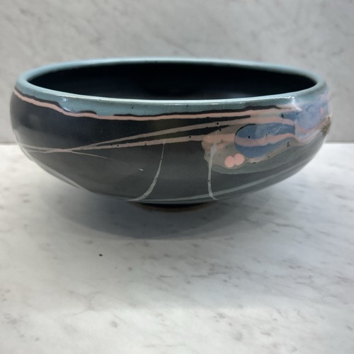 Mark Chamberlain Studio Art Pottery Footed 8.25” Bowl Cosmic Matte ...