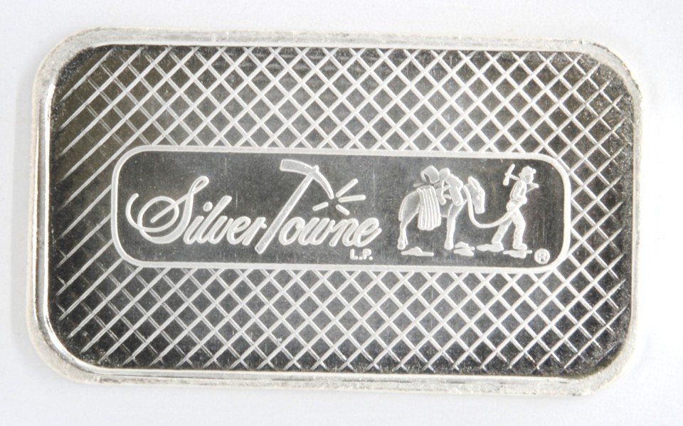 SilverTowne Heritage Eagle 1 Ounce .999 Fine Pure Silver Bar Ingot ...
