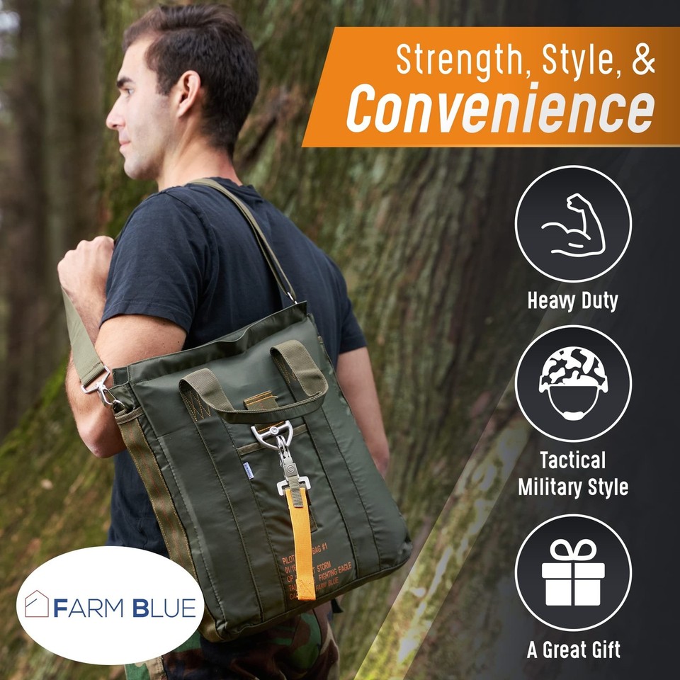 Farm Blue Tactical Flight Bag – Aviators Parachute Pilot Helmet Bag ...