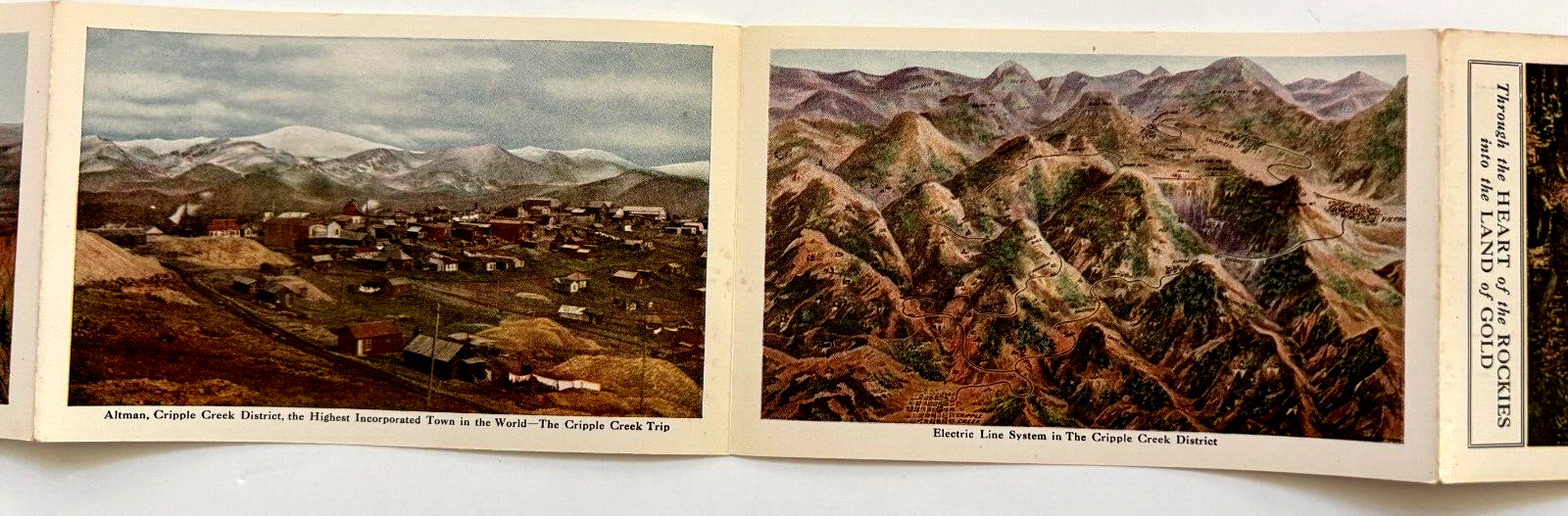 Beautiful Little Vintage Pull-Out Travel Pamphlet "The Cripple Creek ...