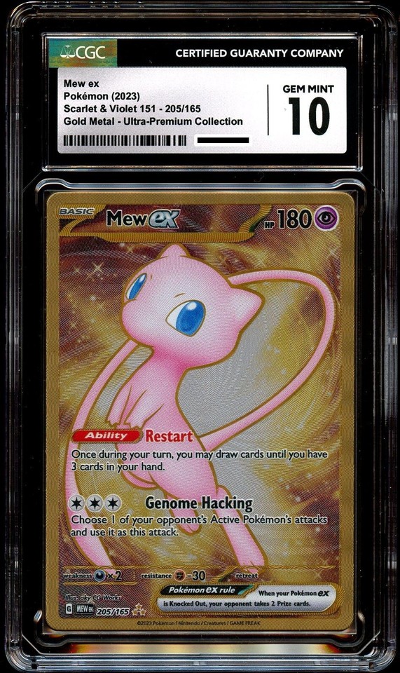 CGC 10 GEM MINT Mew Ex 205/165 Gold METAL 151 UPC PROMO Pokemon Card | eBay