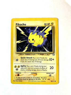 PIKACHU - Neo Genesis Set - 70/111 - Common - Pokemon Card - Unlimited ...