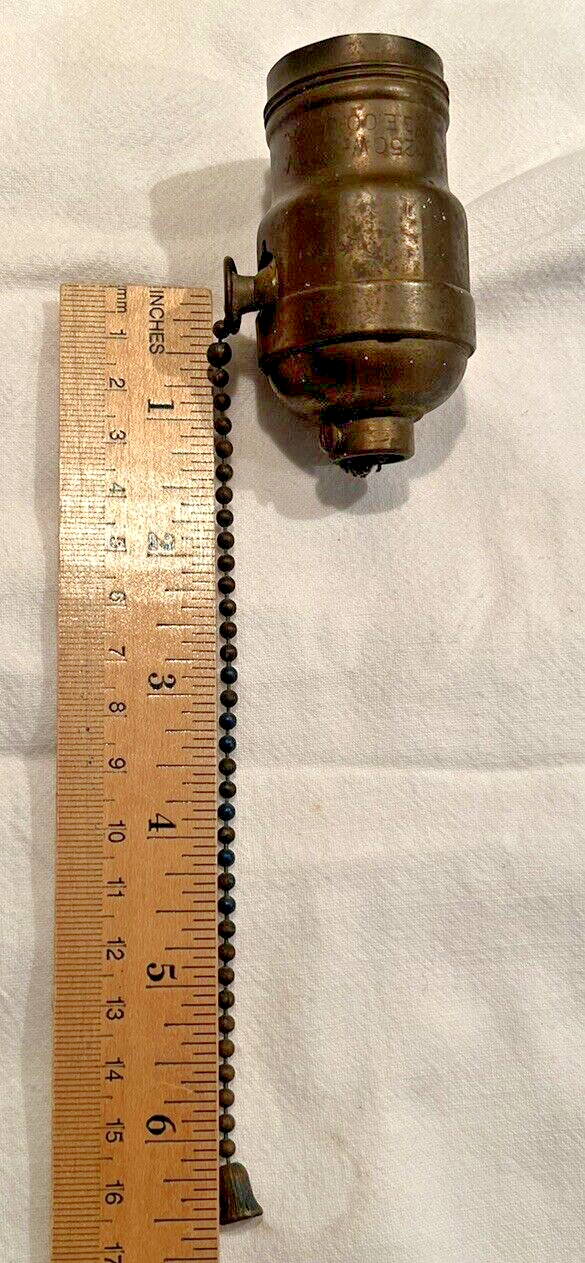 Antique Brass GE Lamp 6.5 Inch Bell Pull Chain Socket | eBay