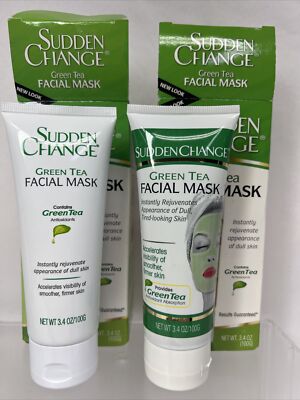 (2) Sudden Change Green Tea Facial Mask 3.4oz Moisturize Face ...