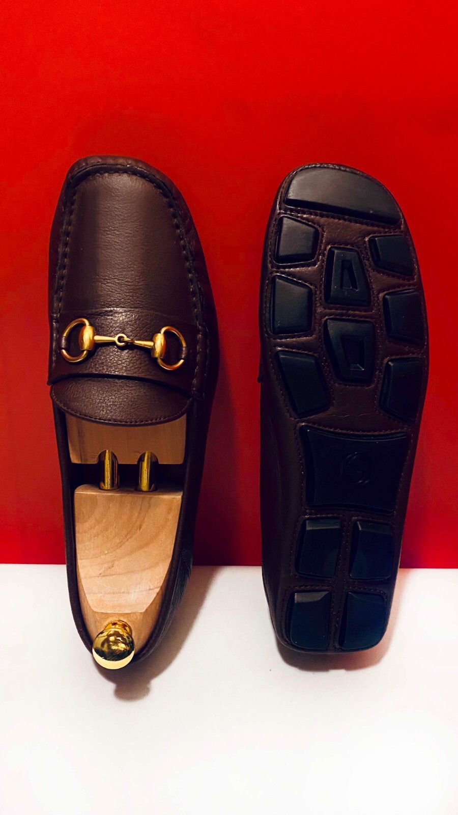 $889.00!! GUCCI MEN BURGUNDY GOLDEN BITS LOAFERS SHOES MARKED U.S SIZE ...