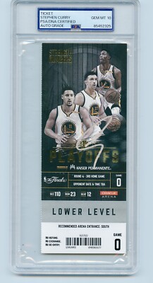 Stephen Curry Signed Auto 2017 NBA FINALS GAME 5 Ticket Stub GEM MT Psa ...