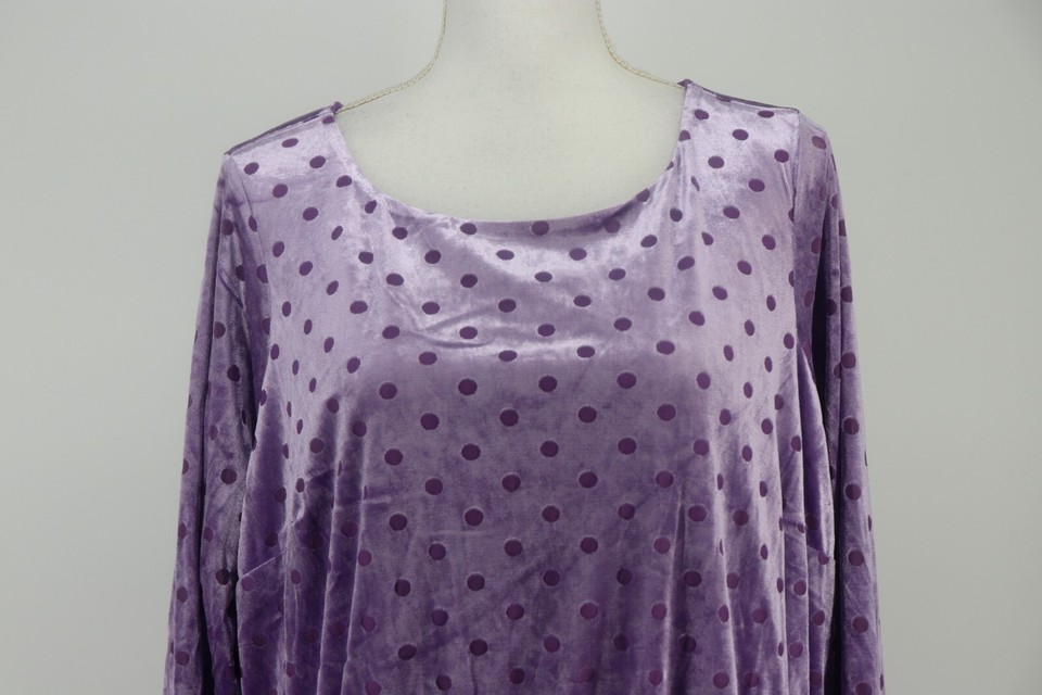 Torrid Midi Dress Womens Size 2X 18 20 Purple Burnout Velvet Polka Dot ...