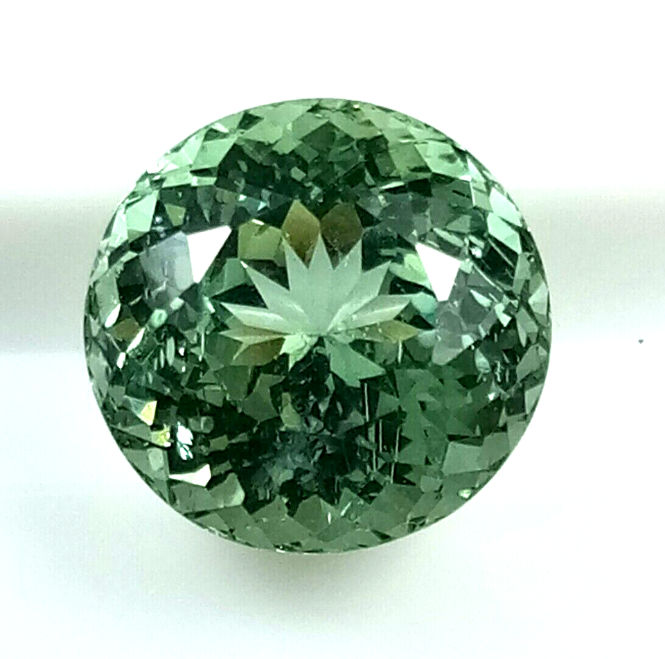 APATITE 100% NATURAL 4.74 Ct BEAUTIFUL OLIVE GREEN GOOD LUSTER ROUND ...