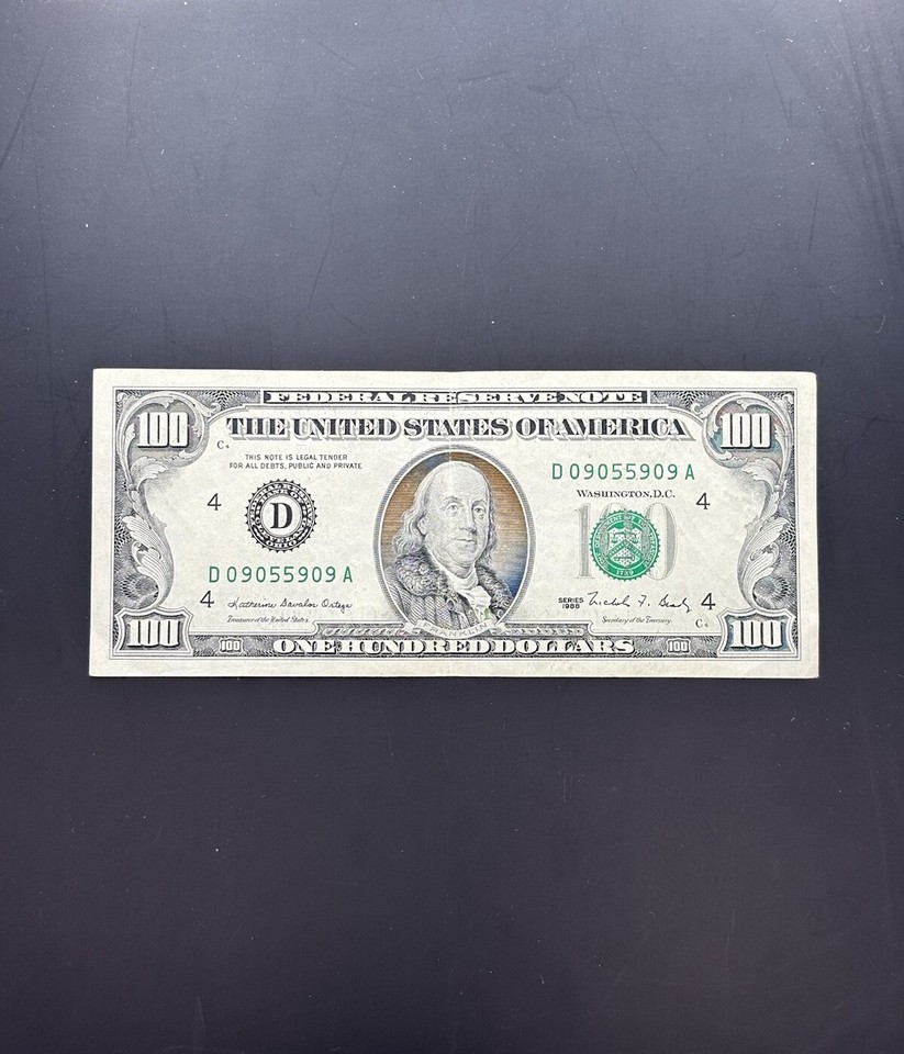 1988 100 Dollar Bill Bookends 2-2 & Trinary Serial Reserve Cleveland ...