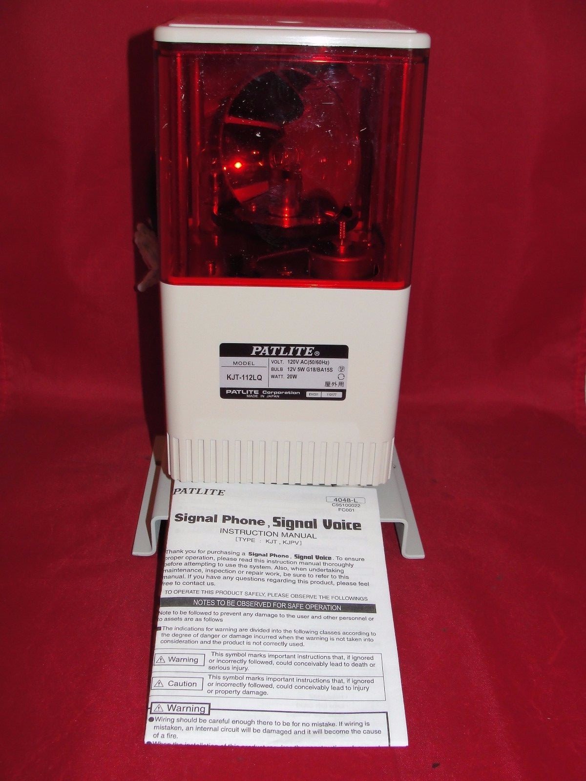 PATLITE Corporation KJT-112LQ-R 120V AC Strobe Light Tower NEW | eBay