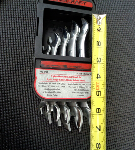 EVERCRAFT Open End Short Wrench Set METRIC 5 Pc Set 9-19mm NAPA | eBay