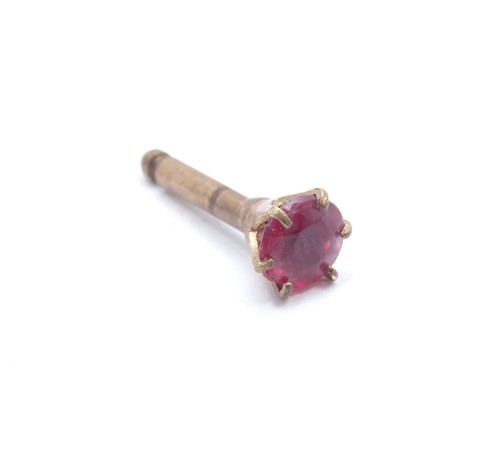 ANTIQUE SOLID 10K YELLOW GOLD with RUBY LAPEL HAT PIN | eBay