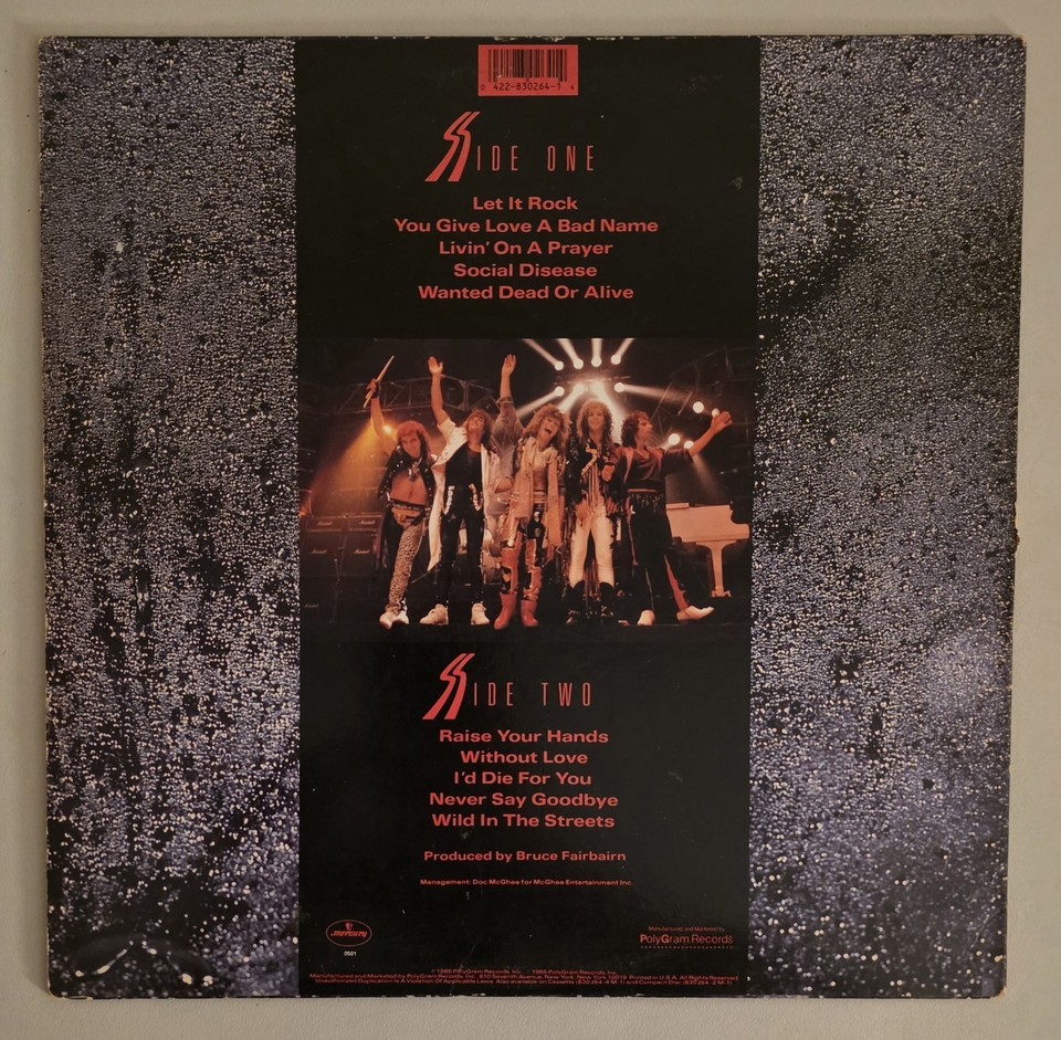 Bon Jovi Slippery When Wet Vintage Vinyl LP Record VG+ With Insert RARE ...