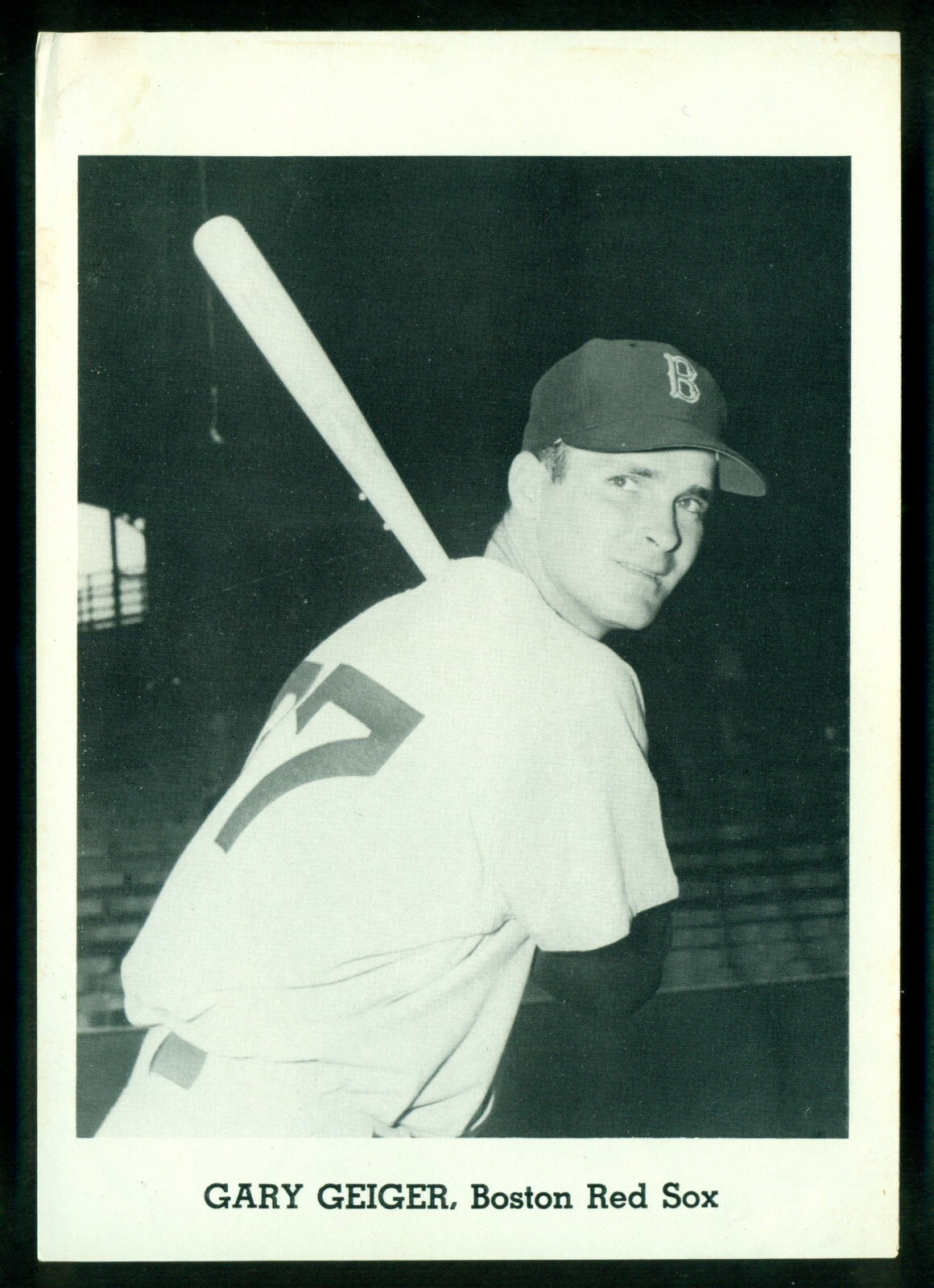 Original 1960's GARY GEIGER BOSTON RED SOX Team Issue B&W Photo #4 Card ...
