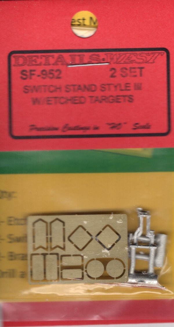 HO Scale Details West SF-952 2 Set Switch Stand Style III w/Etched ...