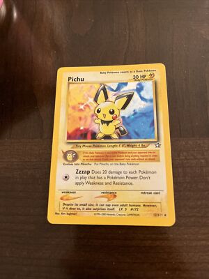 Pokemon Card - Pichu Neo Genesis 12/111 Holo Rare SWIRL L-MP | eBay