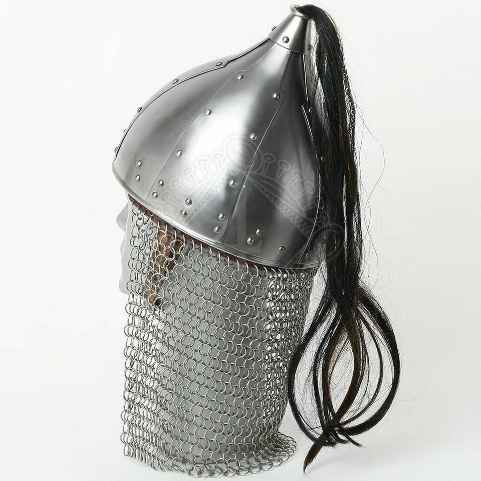 Medieval Knight Turkish Helmet With plumed & Chain Mail Helmet | eBay