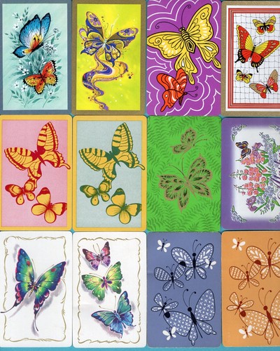 12 Single Swap Playing Cards BUTTERFLIES PRETTY WINGED INSECTS COLORFUL ...