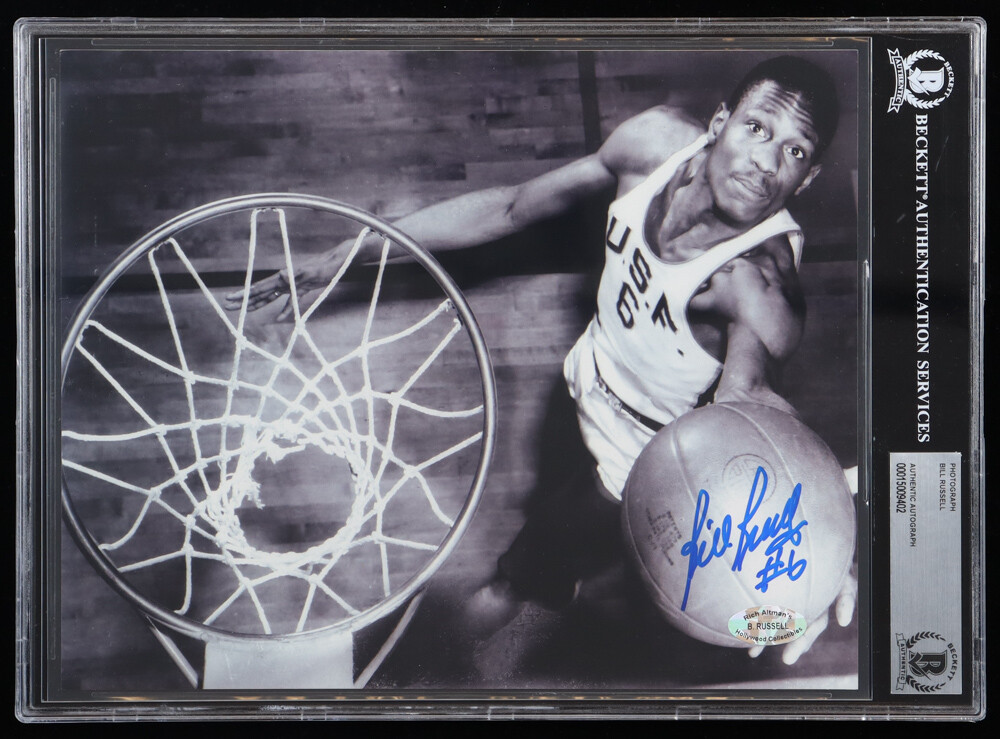 GOAT Bill Russell Signed USF College 8x10 Photo Inscribe #6 Beckett ...
