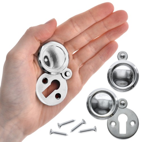 Key Hole Escutcheon x 2 POLISHED CHROME Keyhole Cover Plate Covered ...