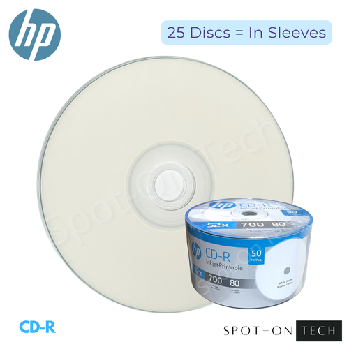 HP CR52WJH050SW White Inkjet Printable CD Disc - Pack of 500 for sale ...