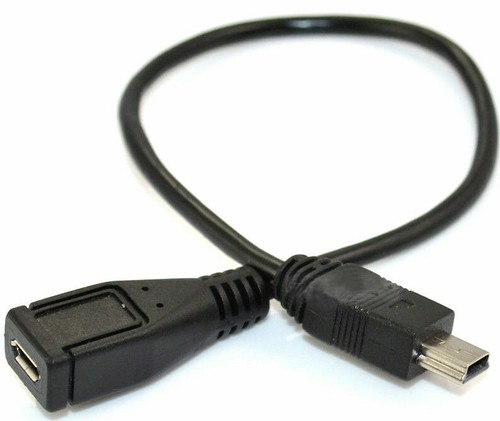 USB Mini 5Pin male to Micro 5Pin female Adapter Cable Connector Cord ...